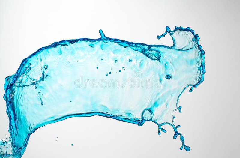 Clear, Transparent Blue Water Splash on White Background Stock Image ...