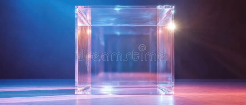 Clear Transparent Container with Light Reflections Creating an Artistic ...