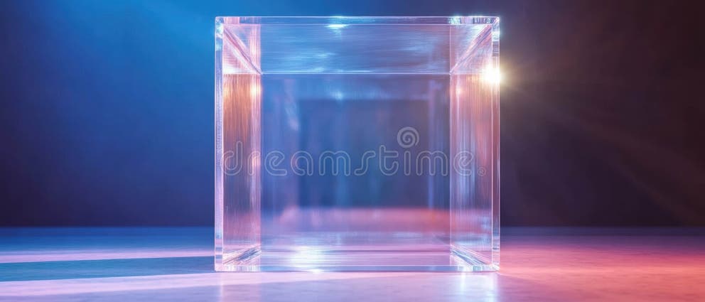 Clear Transparent Container with Light Reflections Creating an Artistic ...