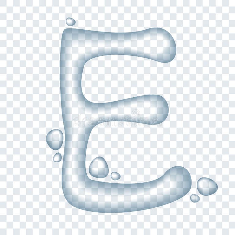 Clear Transparent Liquid Typeface. Stock Vector - Illustration of ...