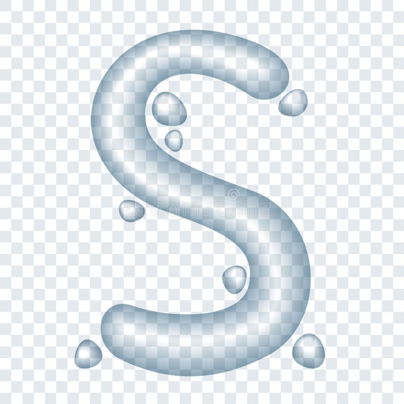 Clear Transparent Liquid Typeface. Stock Vector - Illustration of sign ...