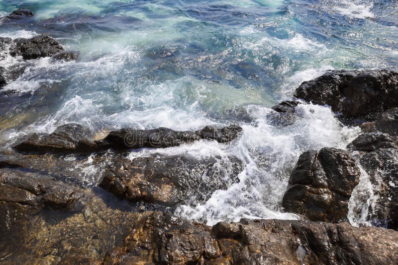 Clear Transparent Sea Water and Coast Rocks Stock Photo - Image of ...
