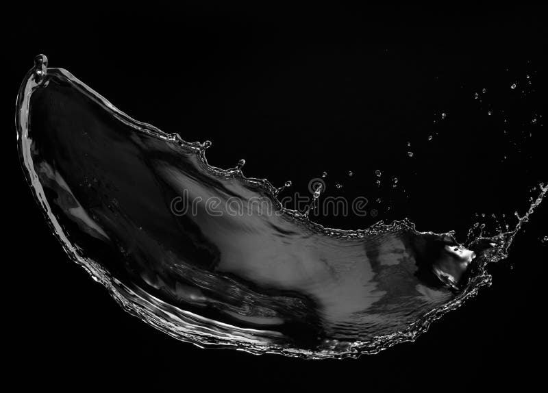 Clear, Transparent Water Splash on Black Background Stock Image - Image ...