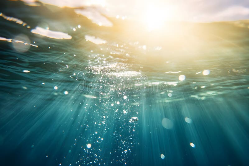 Underwater Scene Bubbles Rising Gentle Ripples Stock Photos - Free ...