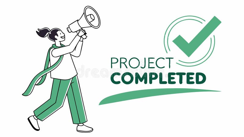 Project Completed with Checkmark, Success, Vector Design Generative AI ...