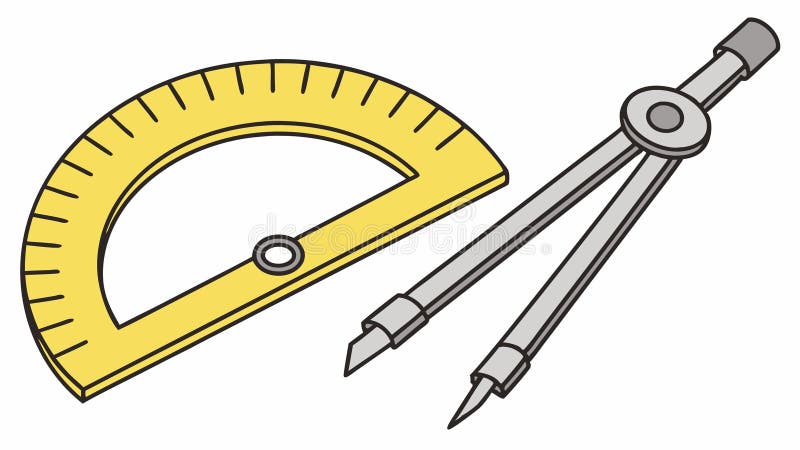 Protractor and Compass Tools, Geometry, Mathematics, Precision ...
