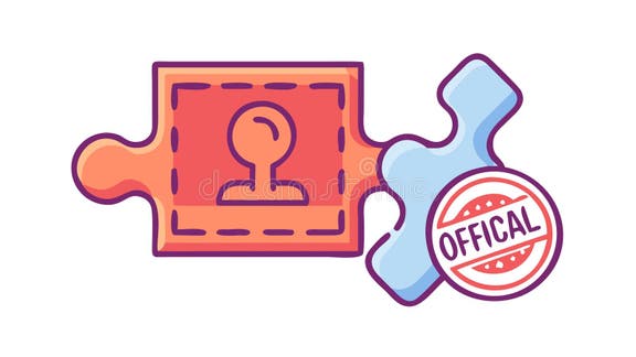 Official Stamp Puzzle Piece. Certification and Approval, Vector Design ...