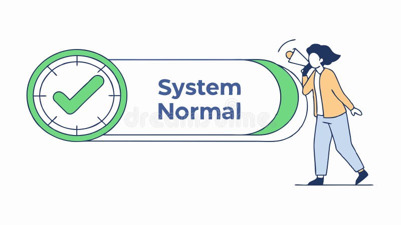 System Normal with Checkmark, Indicating Status, Vector Design ...