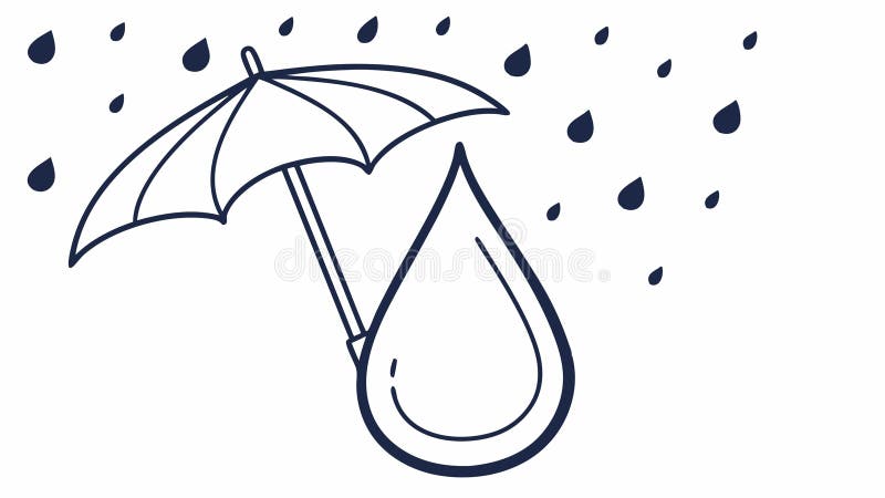 Umbrella with Rain Drops Weather Symbol Vector, Vector Design ...