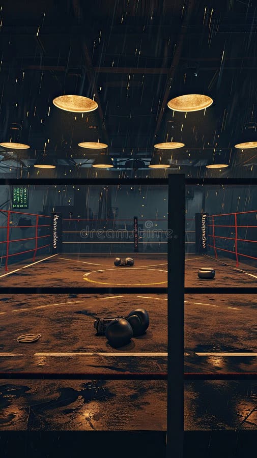 View of Boxing Ring through a Window. Generative AI. Stock Photo ...
