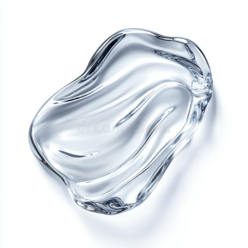 Clear Viscous Liquid in a Unique, Wavy Container Reflecting Light on a ...