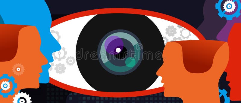 Clear Vision Big Eye Thinking Concept of Digital Surveillance ...