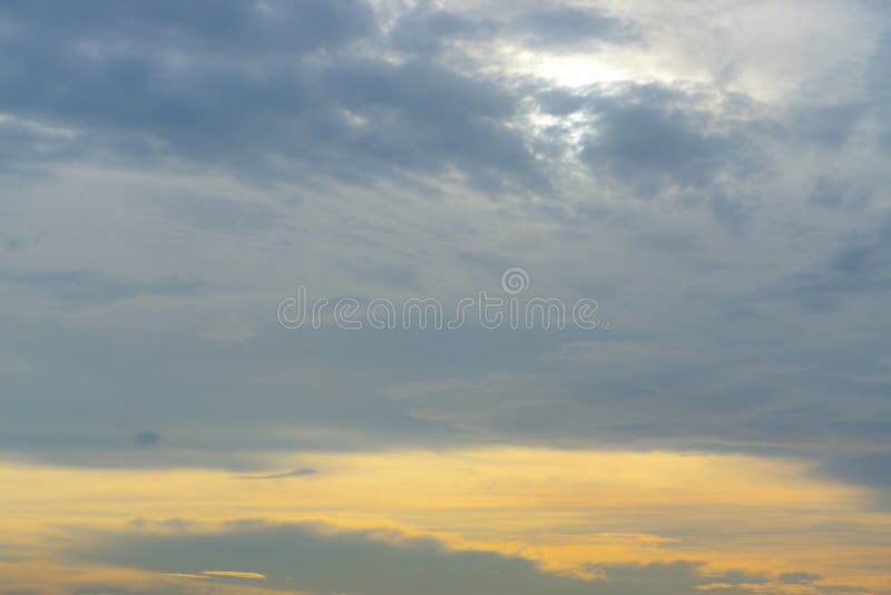 Clear Warm Sky with White Cloud Background in the Sunset Time. Warm ...
