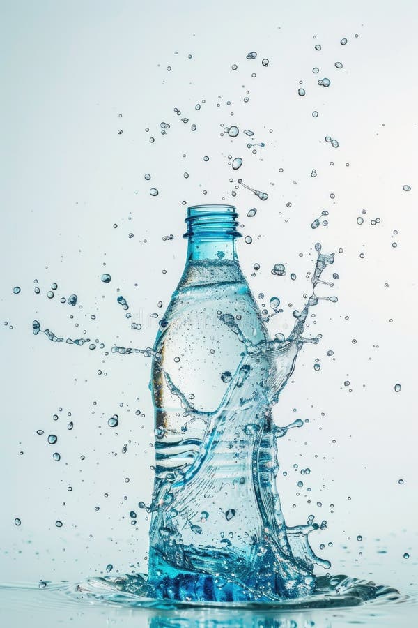 Clear Water Bottle with a Splash of Water, Perfect for Hydration ...