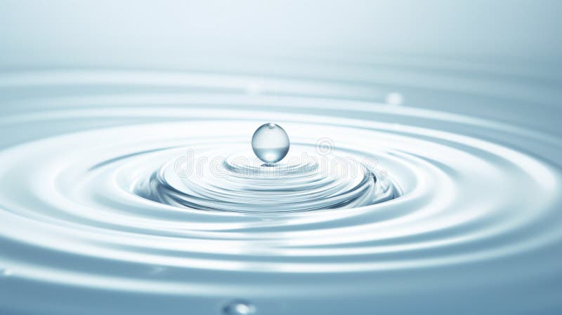 Clear Water Drop with Circular Waves. - Generative Ai Stock ...