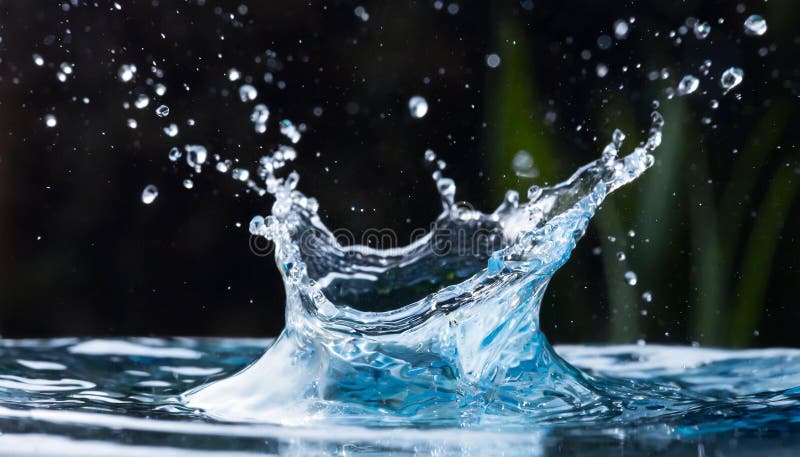 Clear Water Drop with Circular Waves Stock Illustration - Illustration ...