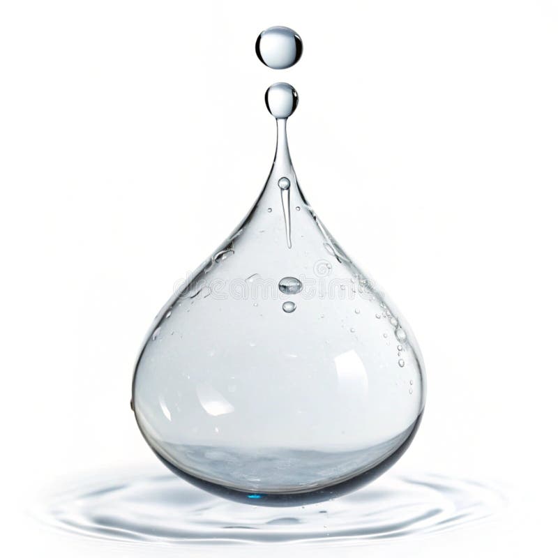 Clear Water Drop Isolated on White Background Stock Illustration ...