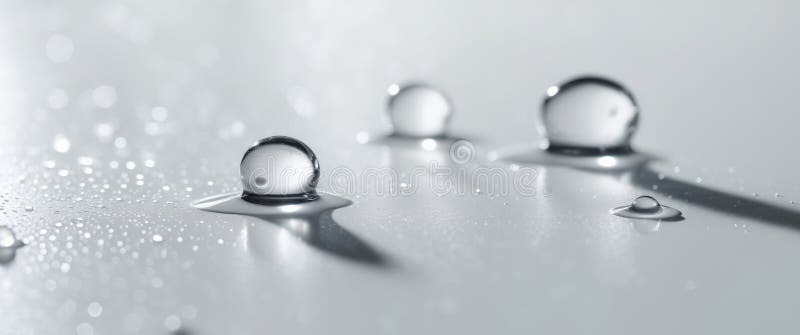 Clear Water Droplets on Smooth White Surface Stock Photo - Image of ...