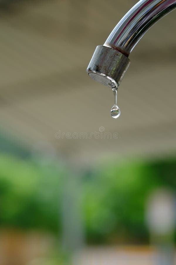 Clear Water Drops that are Dripping from Old Plumbing Pipes. Stock ...