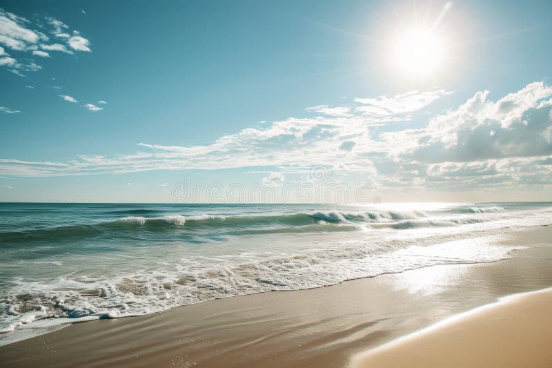 Clear Water and Empty Beach. Stock Image - Image of shoreline, solitude ...