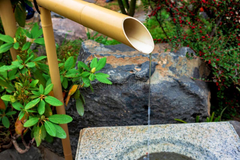 Clear Water Flows from the Bamboo Pipe Stock Photo - Image of ...