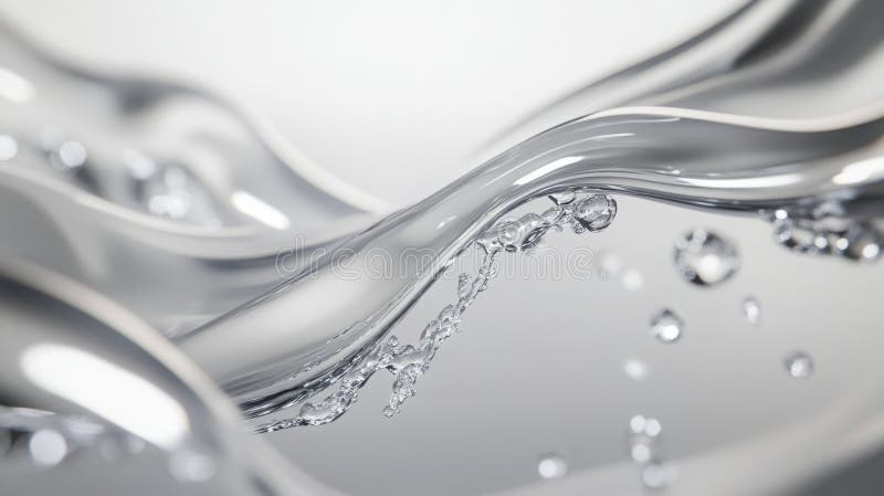 Flowing Water Creates Elegant Shapes with Bubbles and Reflections in a ...