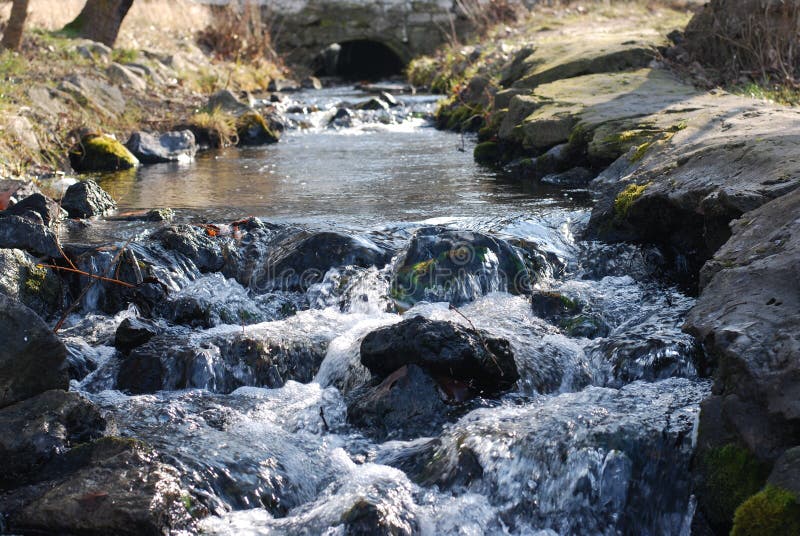 Clear Water Flows Out of the Pipe, Waterfall Stock Photo - Image of ...