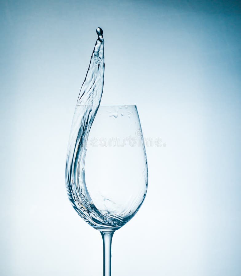 Clear Water in a Glass, Delicious Spring Transparent with a Splash in ...