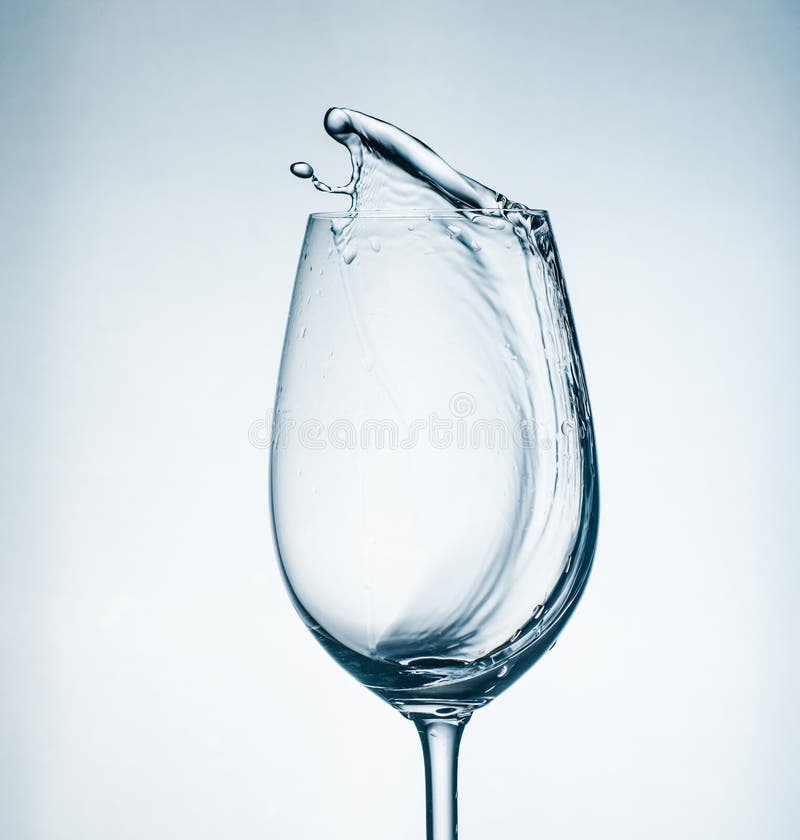 Clear Water in a Glass, Delicious Spring Transparent with a Splash in ...