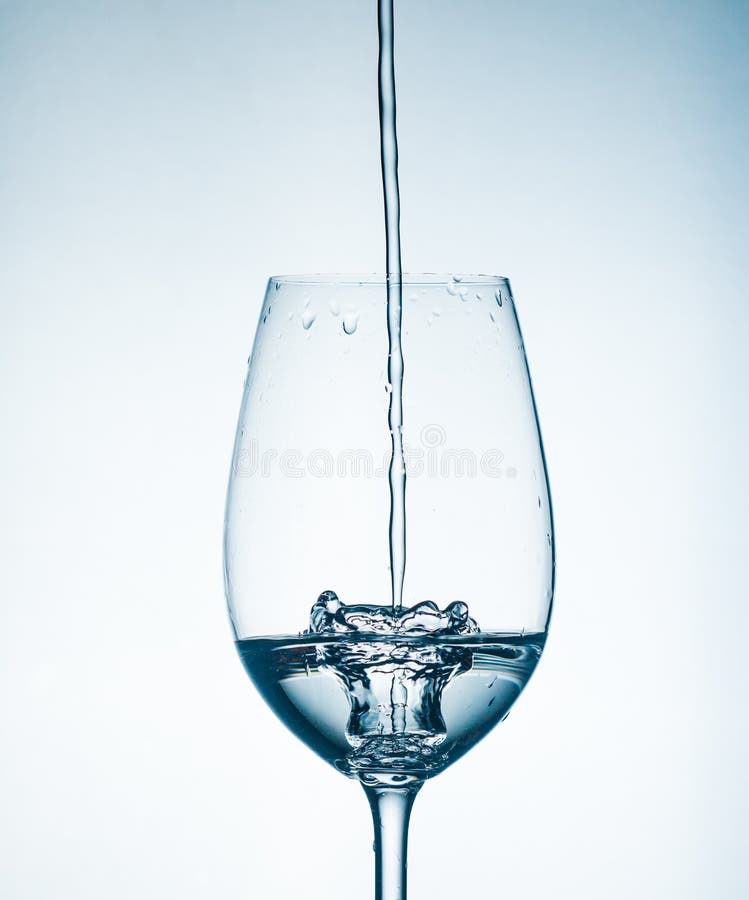 Clear Water in a Glass, Delicious Spring Transparent with a Splash in ...