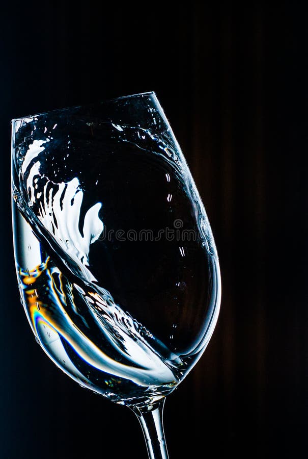 Clear Water in a Glass, Delicious Spring Transparent with a Splash in ...