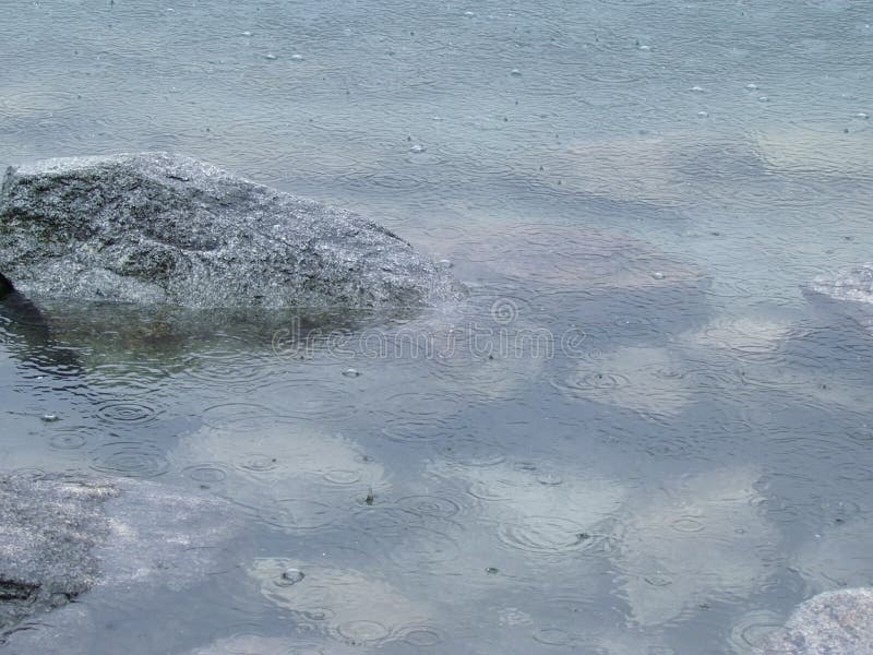 Clear Water in the Lake during a Rain Stock Image - Image of drop ...