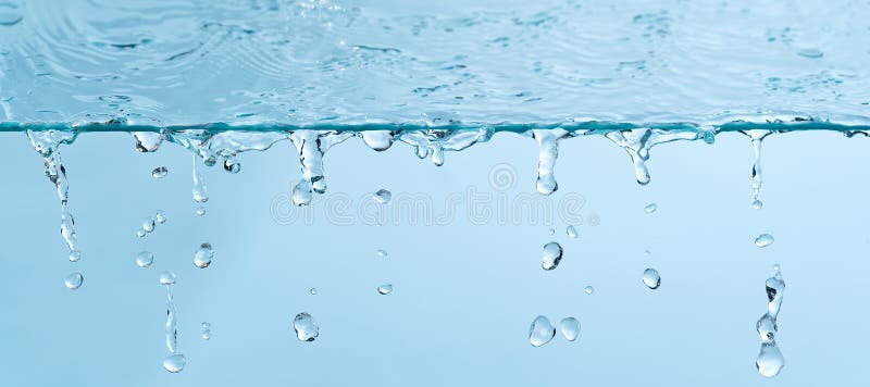 Abstract Background. Drops of Water on the Window. Water Pours on a ...