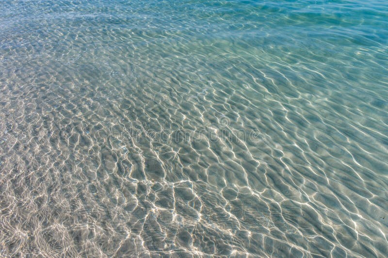 Clear Water Reflections on Shallow Sandy Beach Bottom. UAE Jumeirah ...