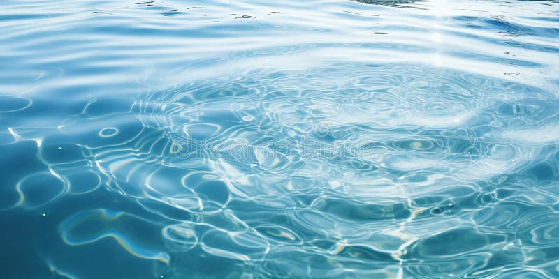 Clear Water Ripple Texture with Sunlight and White Surface Rings ...