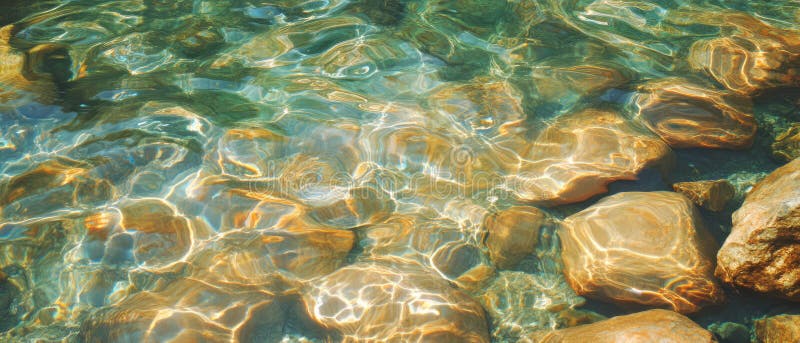 Clear Water Ripples Over Smooth Stones in a Tranquil Natural Setting ...