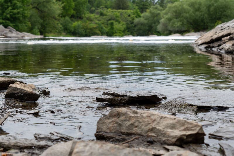 Clear Water River with Big Rocks Stock Image - Image of lake, creek ...