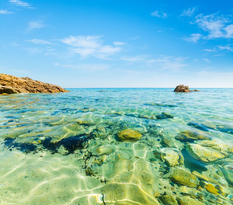 Clear Water in Santa Giusta Beach Stock Image - Image of park, tourism ...