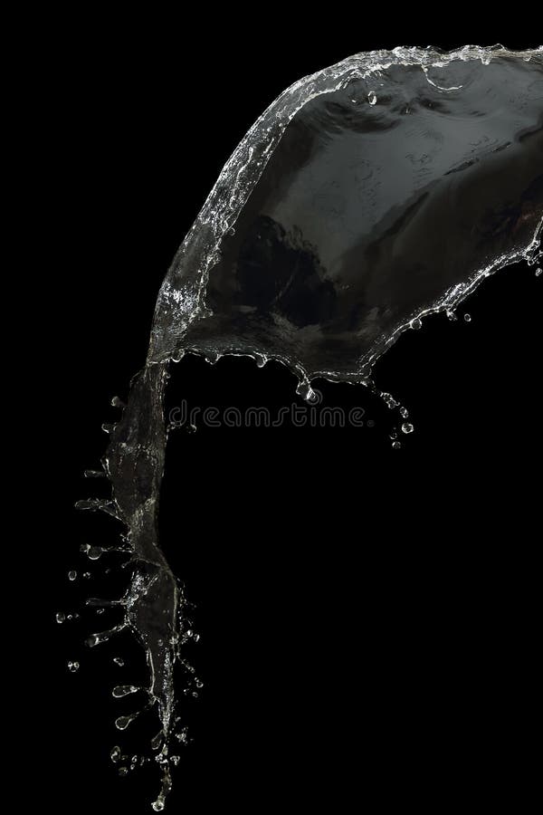 Clear Splash Water Isolated on Black Stock Photo - Image of purity ...