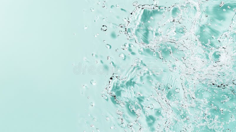 Clear Water Splash on Light Turquoise Background for Refreshing Design ...