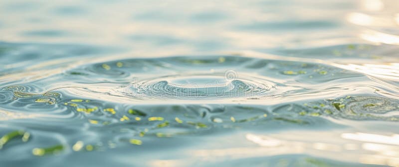 Clear Water Surface with Gentle Ripples and Sunlight Reflection Stock ...