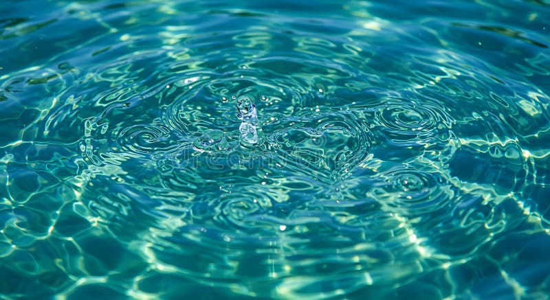 Clear Water Surface with a Small Splash Creating Ripples. the Water ...