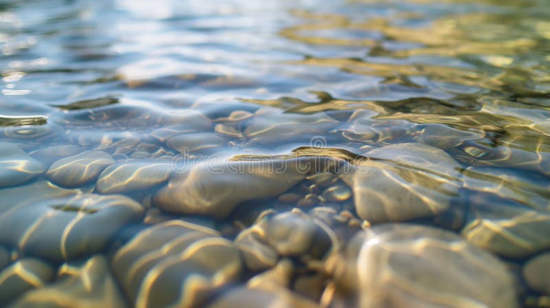 Clear Water Surface with Visible Rocks Beneath, Tranquil Scene, Nature ...