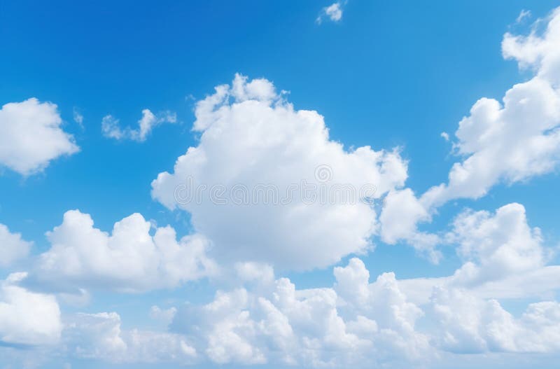 Clear White Clouds and Light Blue Sky, Calm Atmosphere, Minimalism ...