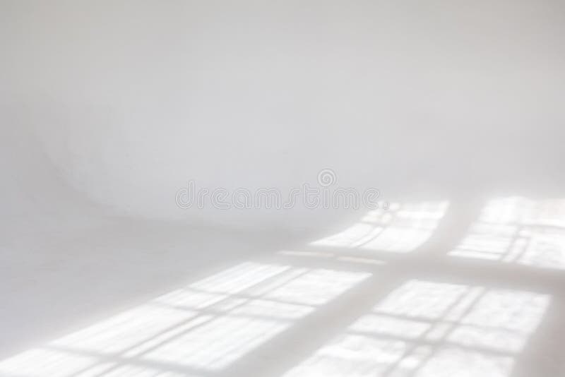 Clear White Cyclorama. Light Background with Sun Light and Shadows ...