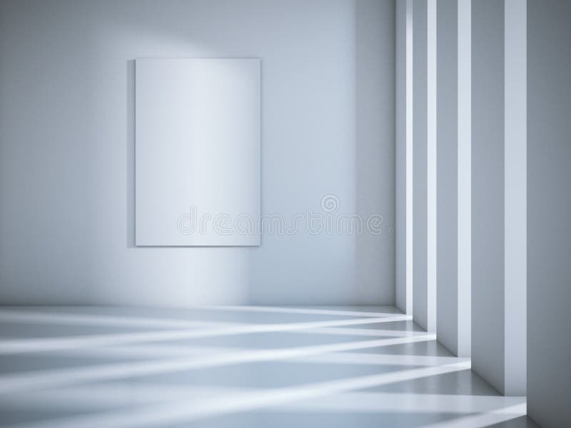 Clear White Hall with Columns and Shadows. Stock Image - Image of hall ...