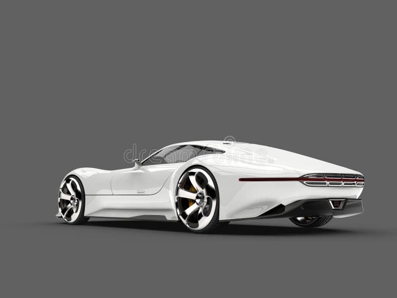 Clear White Modern Super Sports Car - Back View Stock Illustration ...