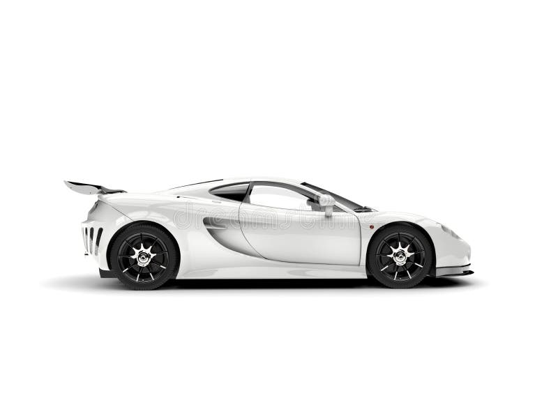Clear White Modern Supercar Concept - Side View Stock Illustration ...