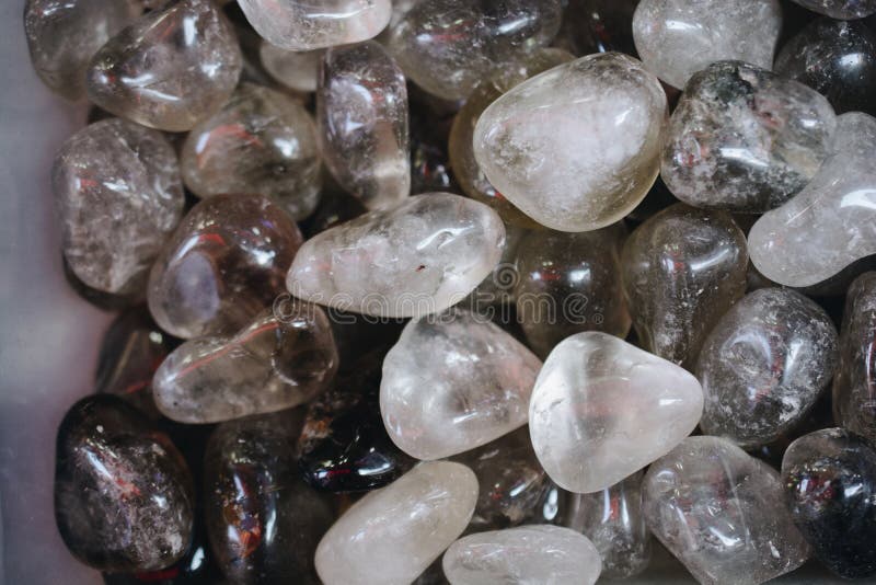 Clear White Rock Crystal QUARTZ Tumbled Stock Image - Image of sample ...