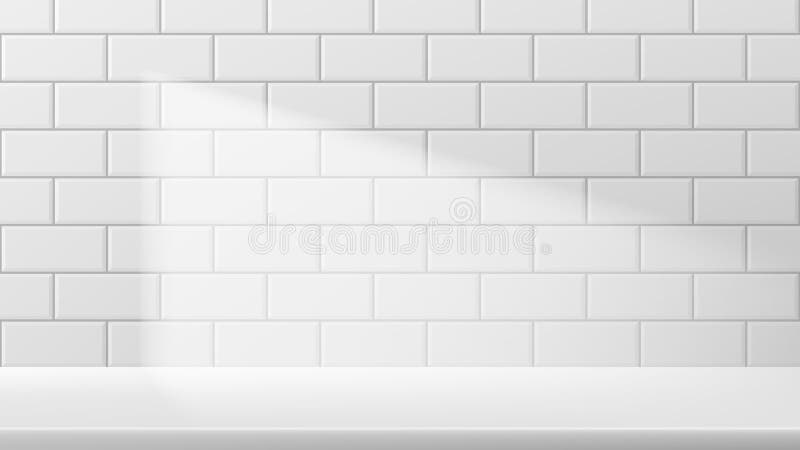 Clear White Tile Wall with Blank Surface Stock Vector - Illustration of ...